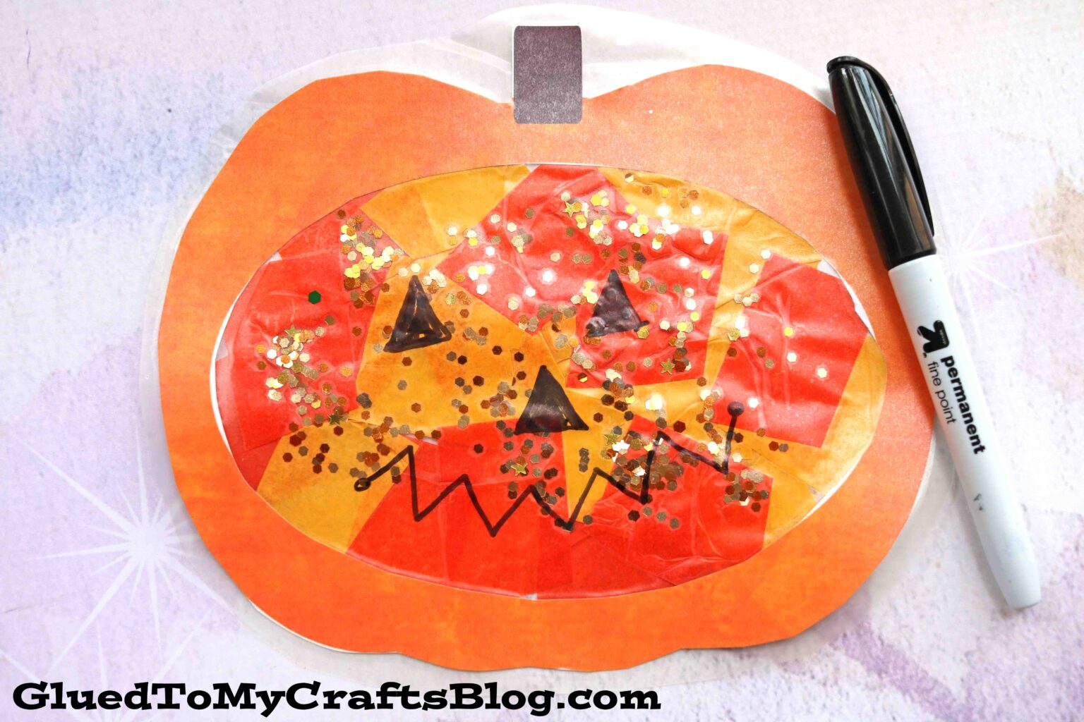 Stained Glass Pumpkin Craft Idea For Fall