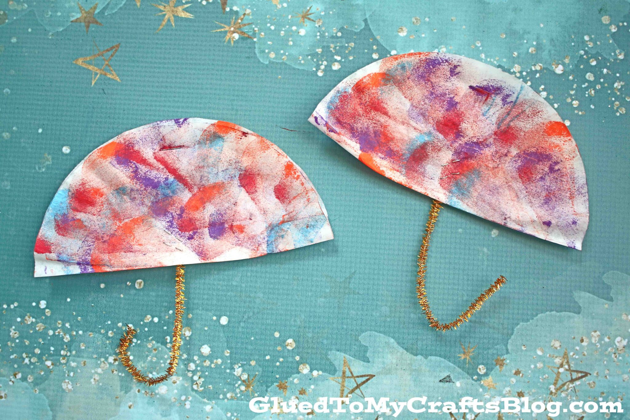 Fun Coffee Filter Umbrella Craft for Kids on Rainy Days