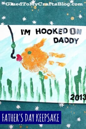 Handprint Fish I'm Hooked On Daddy Canvas