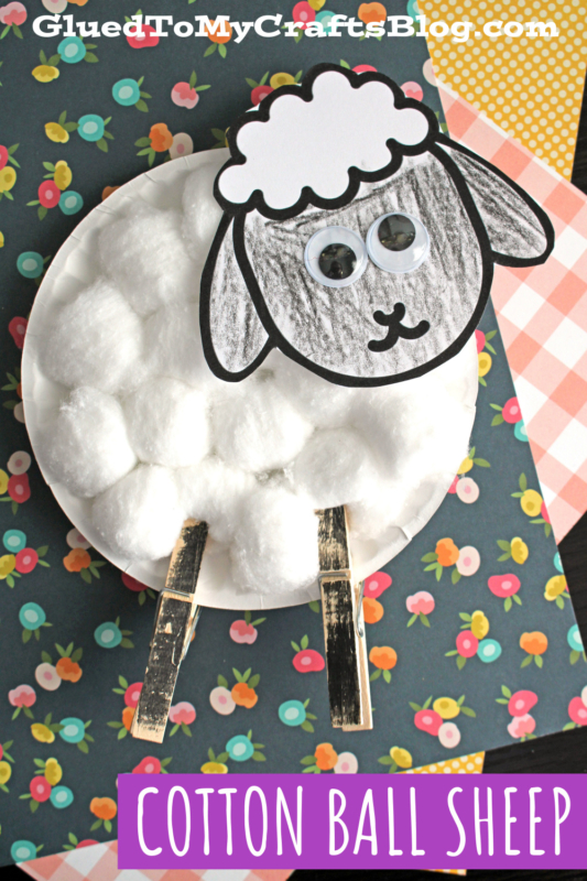 Paper Plate & Cotton Ball Sheep Craft Idea