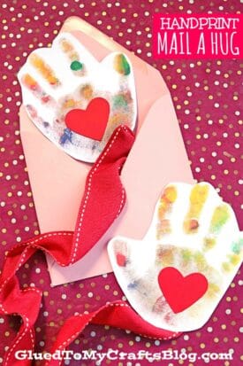 Handprint Mail A Hug Craft Idea For Kids