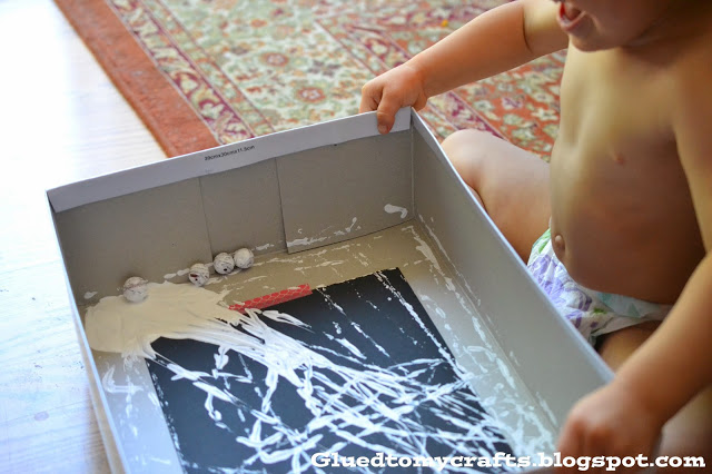 Marbled Art Spider Web Craft Idea