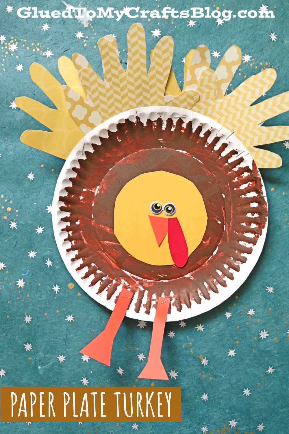 Paper Plate Turkey w/Handprint Feathers Craft Idea