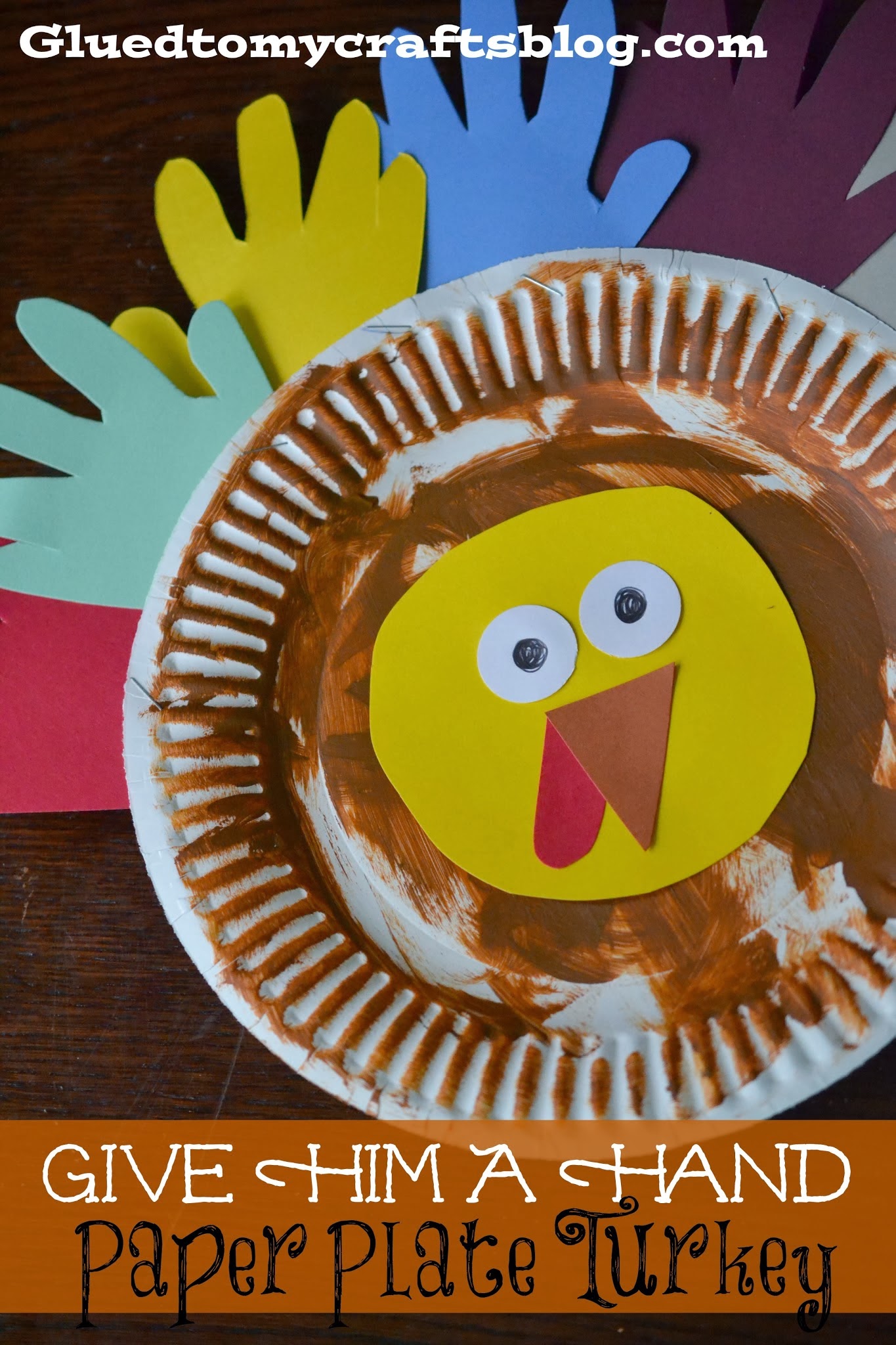 Paper Plate Turkey w/Handprint Feathers Craft Idea