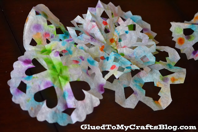 Colorful Coffee Filter Snowflakes