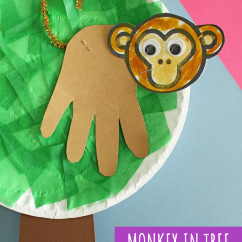 Handprint Monkey In A Tree Craft