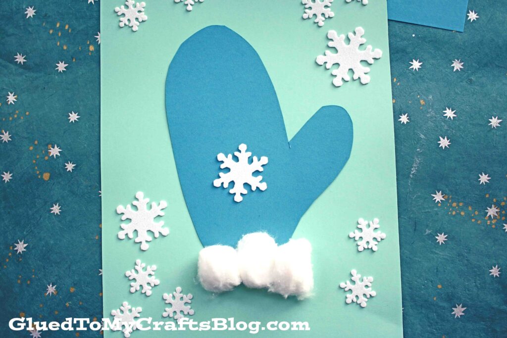 Toddler Made Paper Mitten Craft Idea For Winter