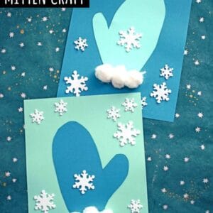 Toddler Made Paper Mitten Craft