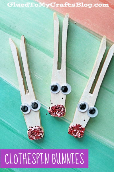 Wood Clothespin Bunny Craft for Kids