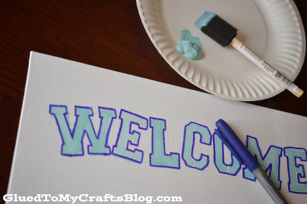 Painted Handprint Spring Welcome Sign