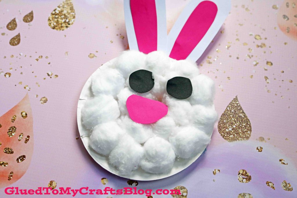 Paper Plate And Cotton Ball Bunny Craft Idea