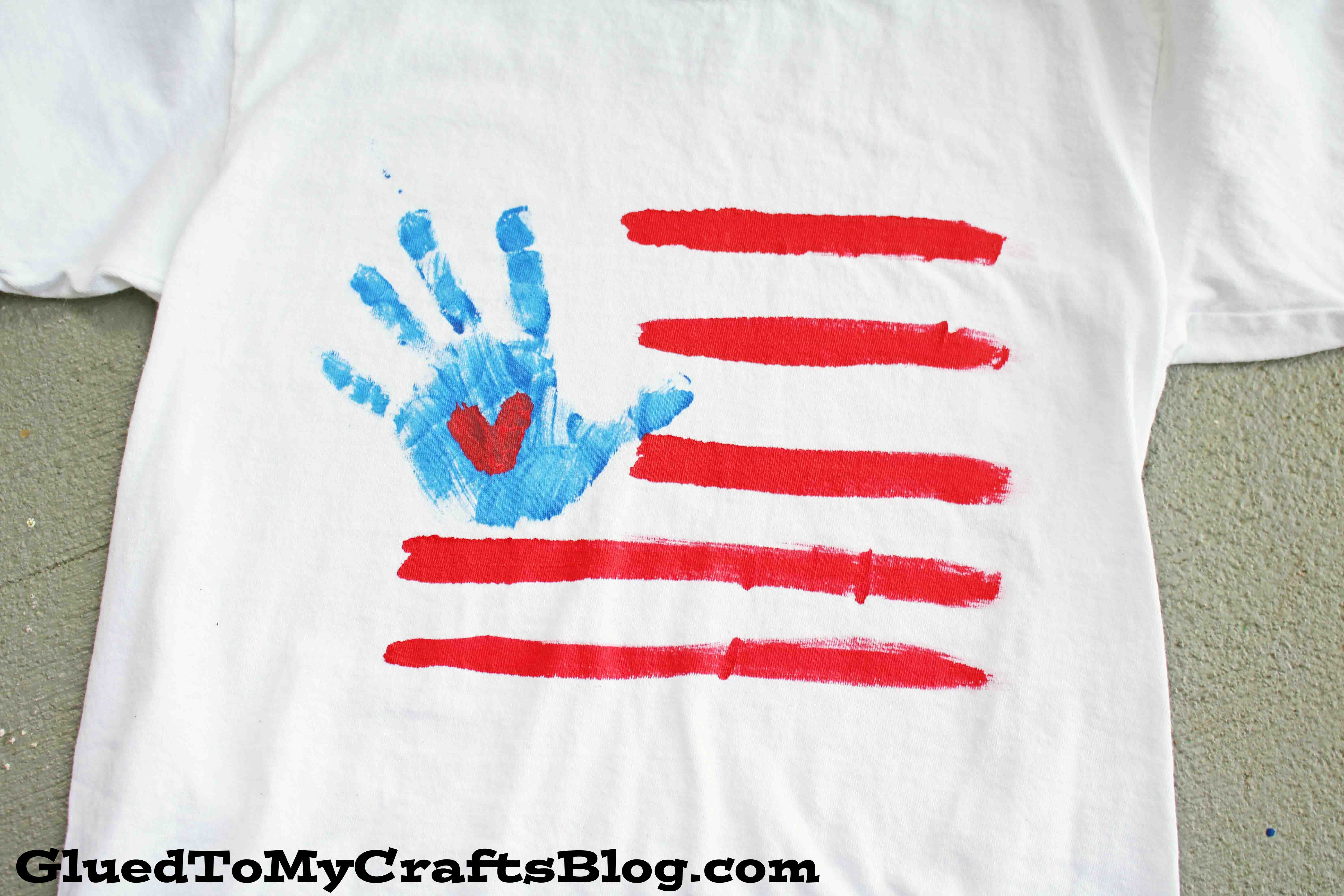 DIY Handprint Flag Patriotic Shirt