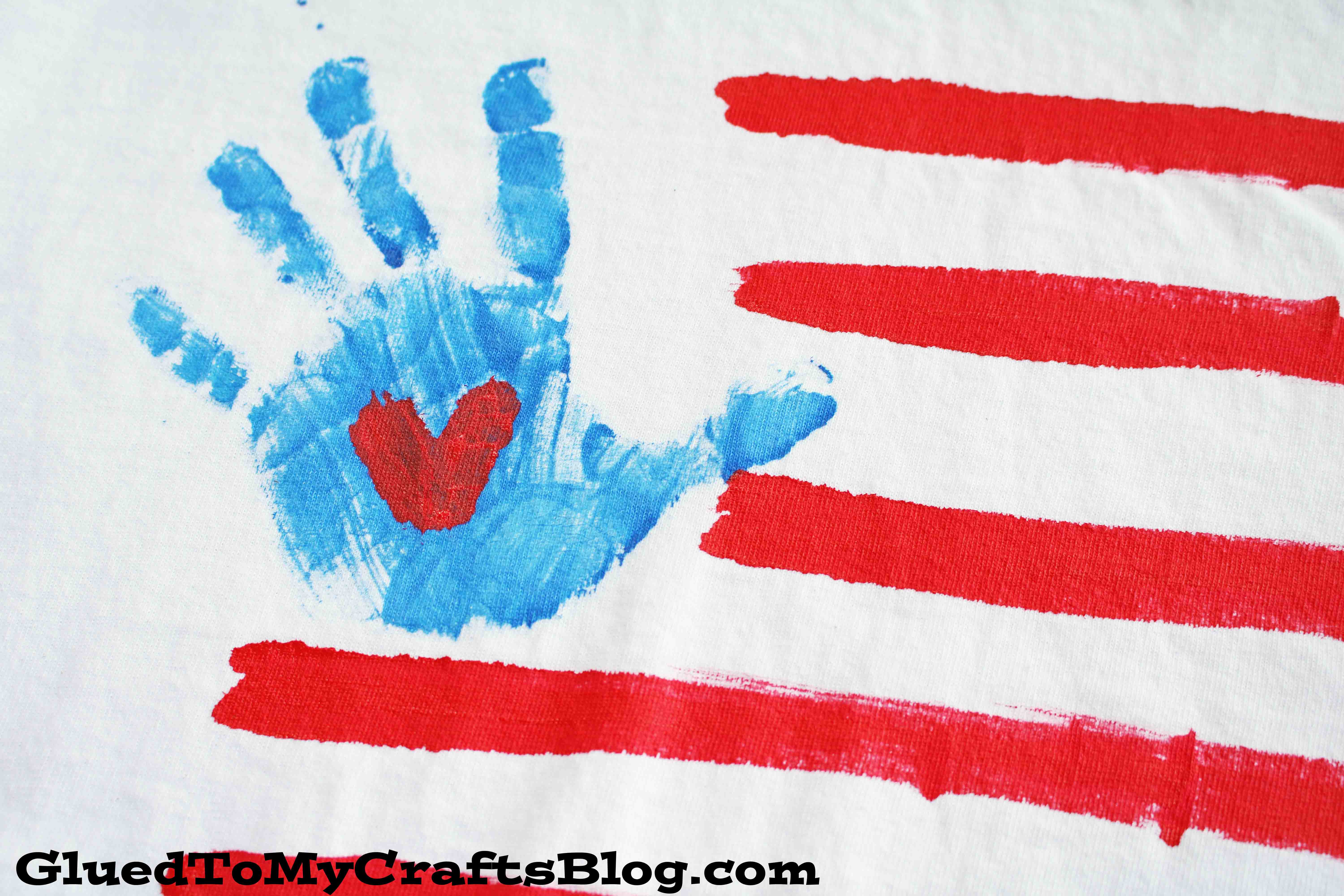 DIY Handprint Flag Patriotic Shirt