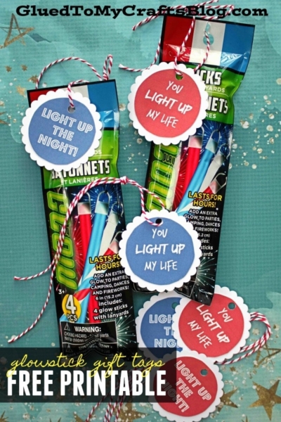 Light Up Glow Stick Gift Favor Printable