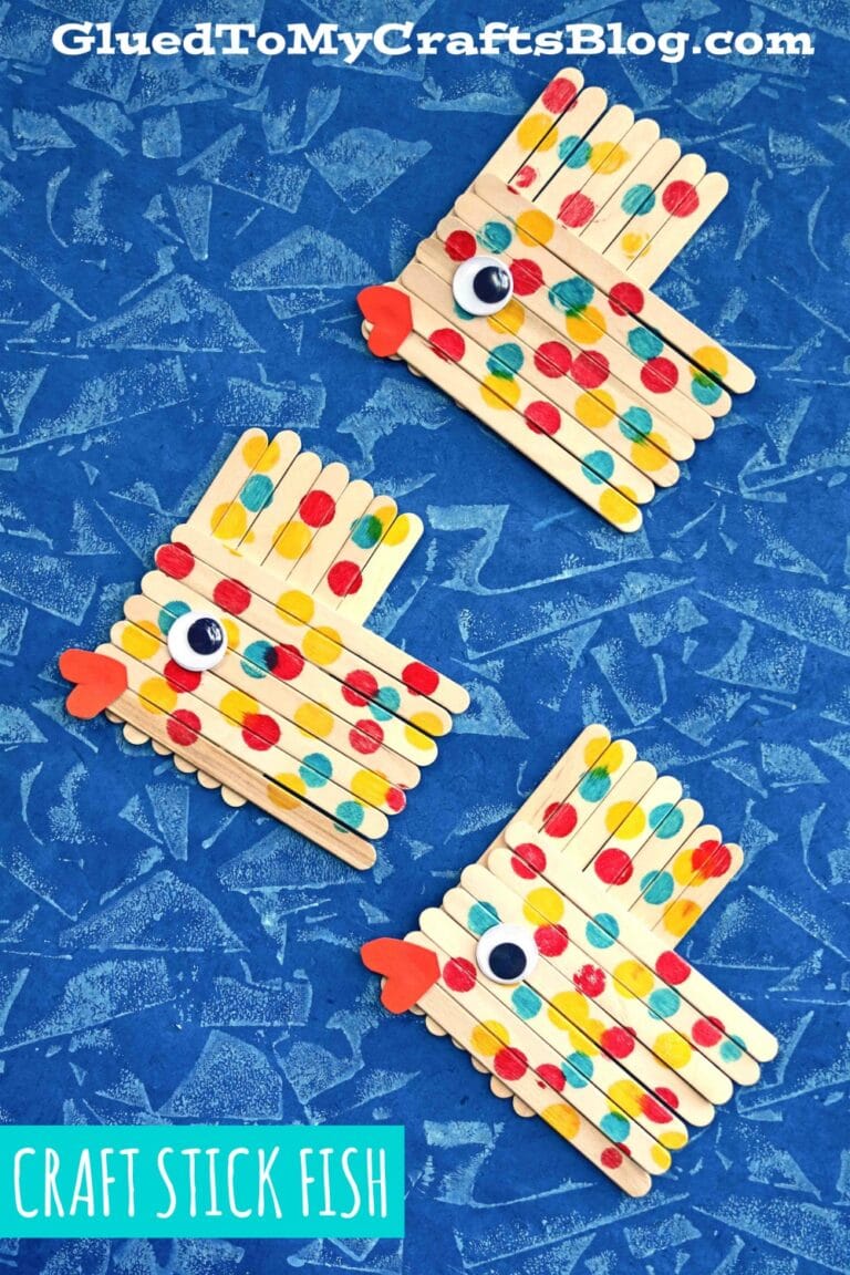 Popsicle Stick & Polka Dot Fish Craft for Summer