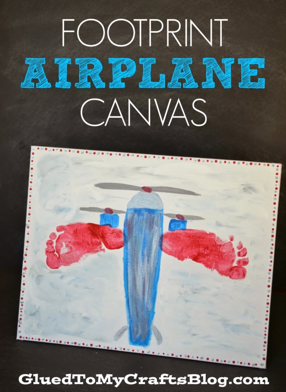 Footprint Airplane Keepsake Canvas