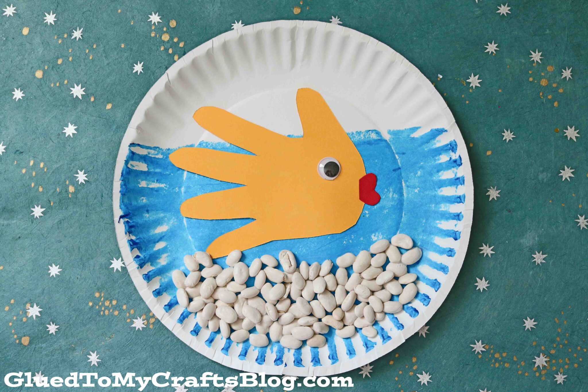 Paper Plate Fish Bowl w/Handprint Fish Craft Idea