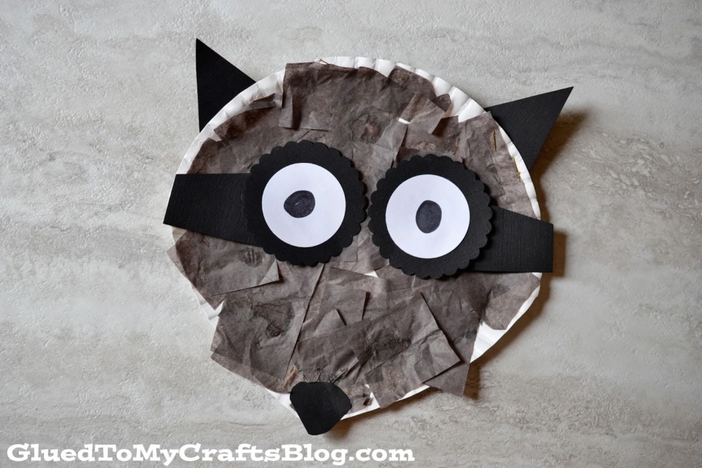 Tissue Paper & Paper Plate Raccoon Craft