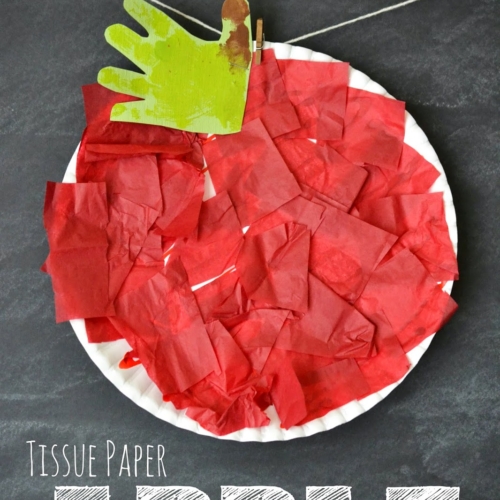 Paper Plate & Tissue Paper Apple Craft