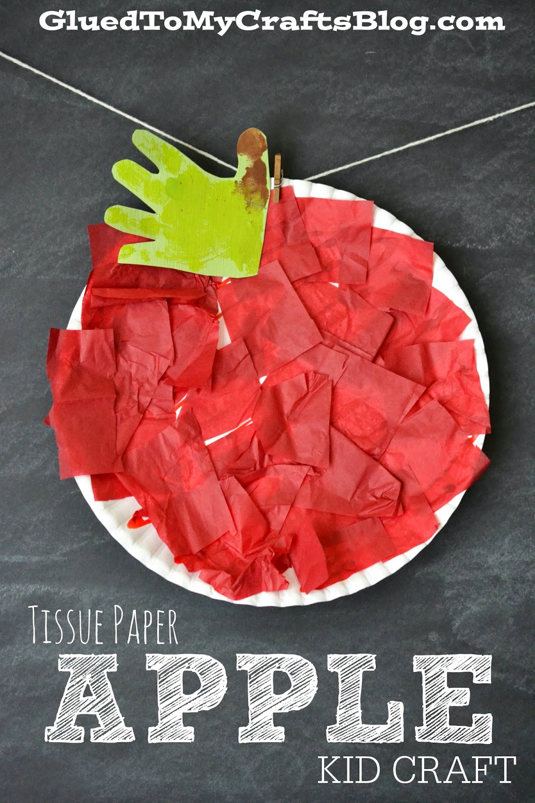 Paper Plate & Tissue Paper Apple Craft