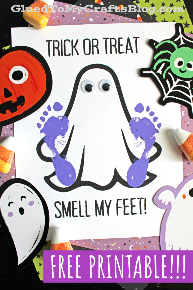 Trick or Treat Footprint Ghost Keepsake