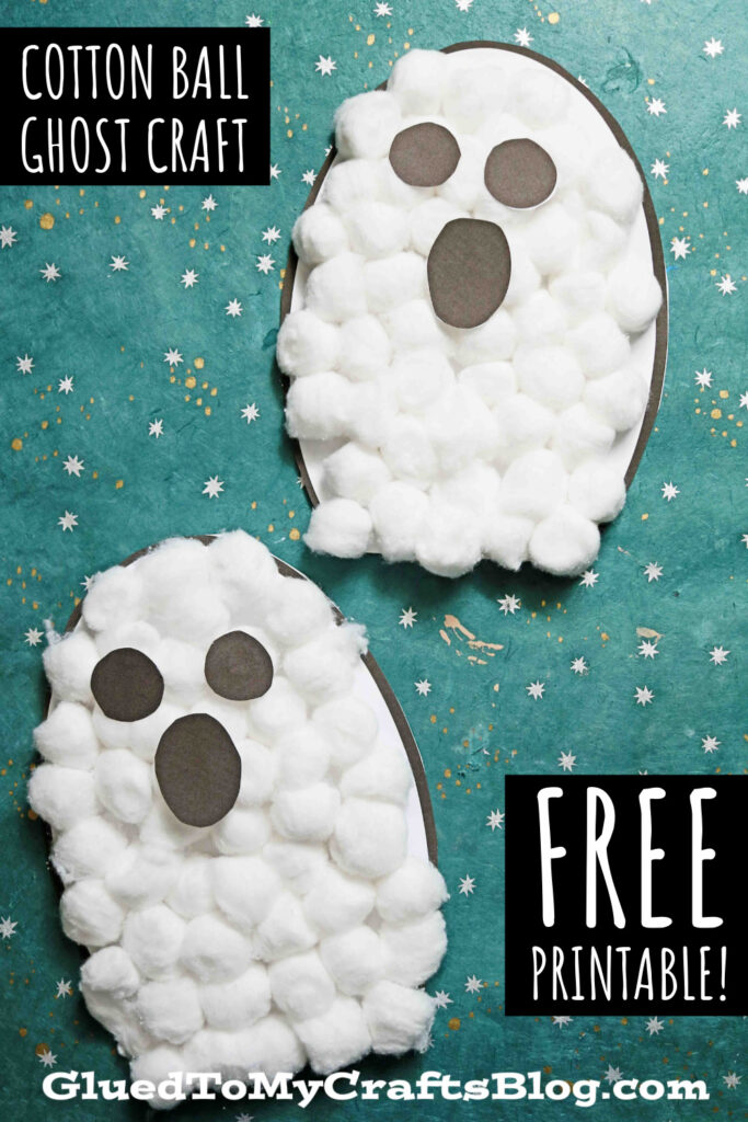 Cotton Ball Ghost Craft Idea For Kids