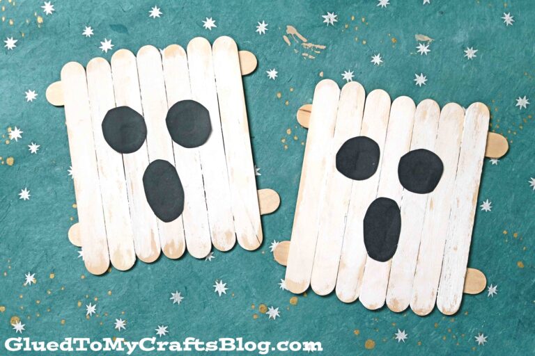 Popsicle Stick Ghost Craft Idea For Halloween