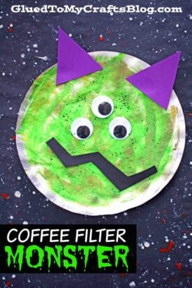 Coffee Filter Monster Craft Idea For Halloween