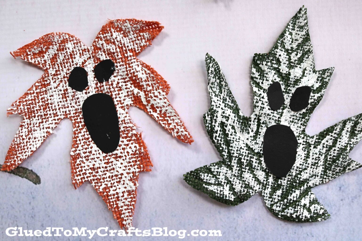 Painted Ghost Leaves - Halloween Craft Idea