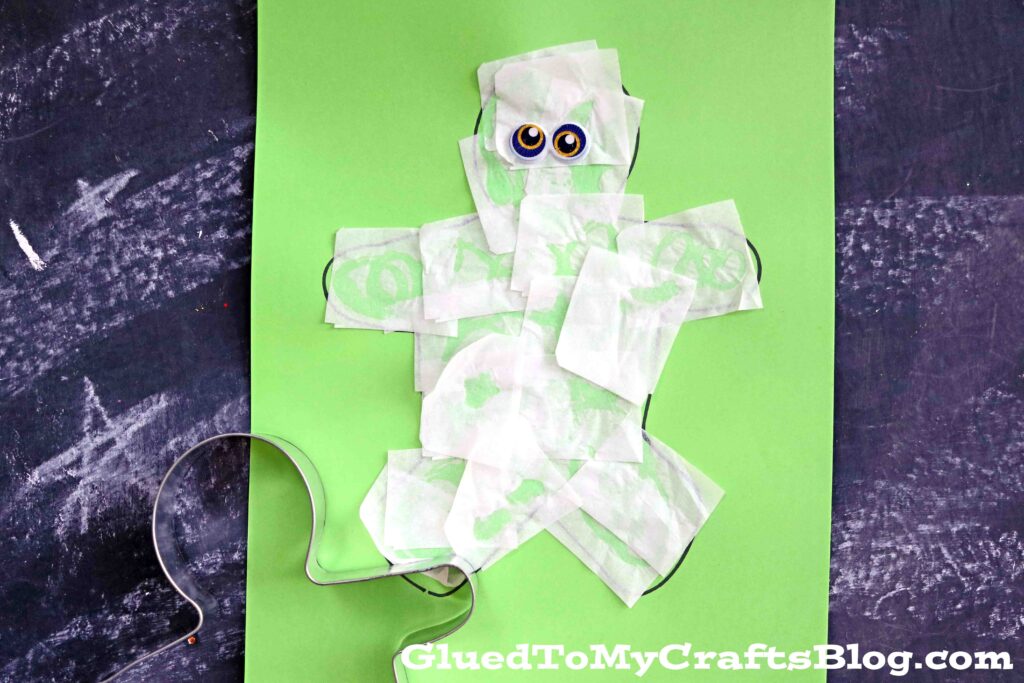 Tissue Paper Mummy - Super EASY Halloween Kid Craft Tutorial