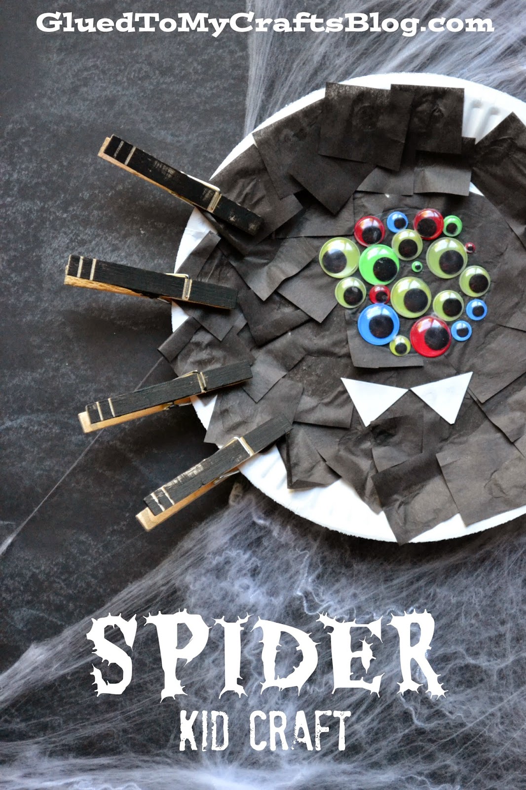 Paper Plate Halloween Spider Craft