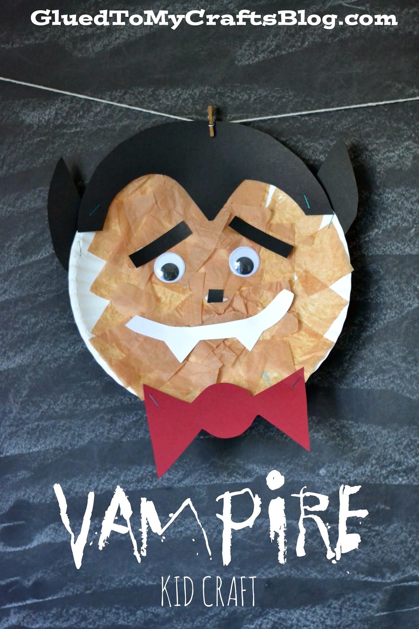 Paper Plate Vampire For Halloween
