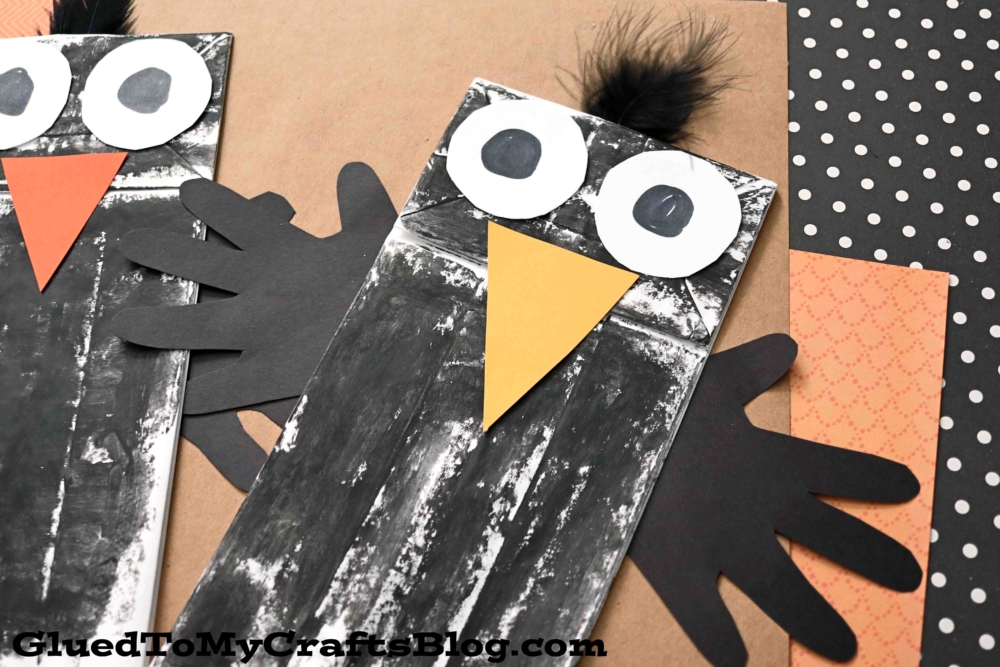 Paper Bag Crow Puppet