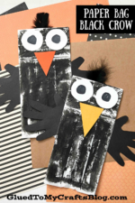 Paper Bag Crow Puppet Craft Idea For Fall