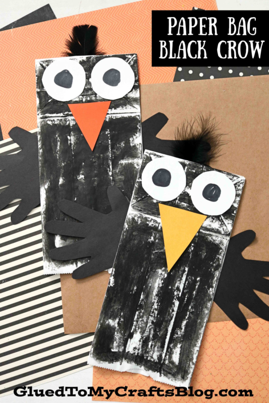 Paper Bag Crow Puppet Craft Idea For Fall