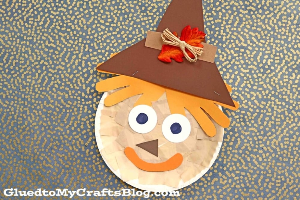 Paper Plate Scarecrow w/Handprint Hair Craft Idea
