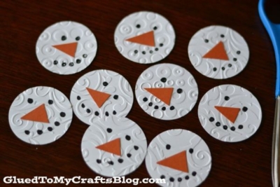 DIY Paper Snowman Gift Tag Craft Idea