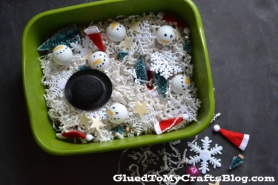 Snowman Sensory Bin Idea For Kids