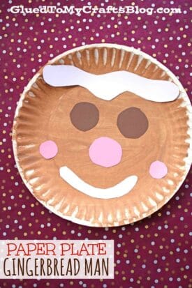 Paper Plate Gingerbread Man Craft Idea For Christmas