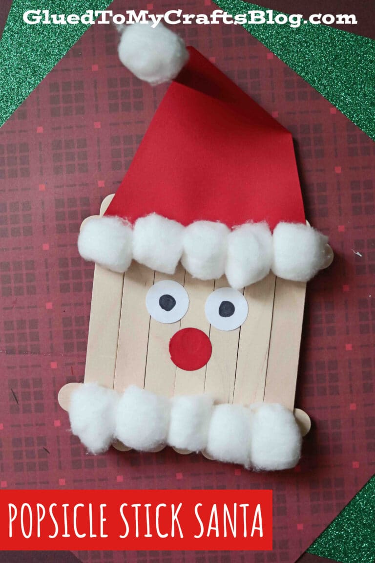 Cotton Ball & Popsicle Stick Santa Craft Idea