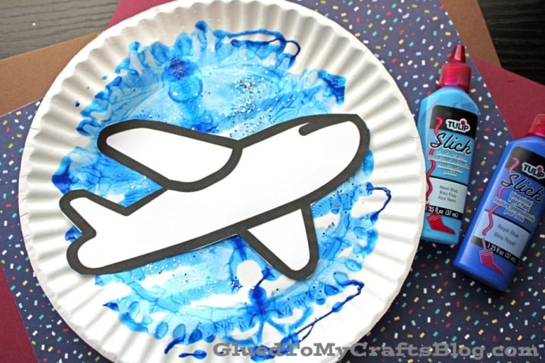 Paper Plate & Paint Splat Airplane Craft