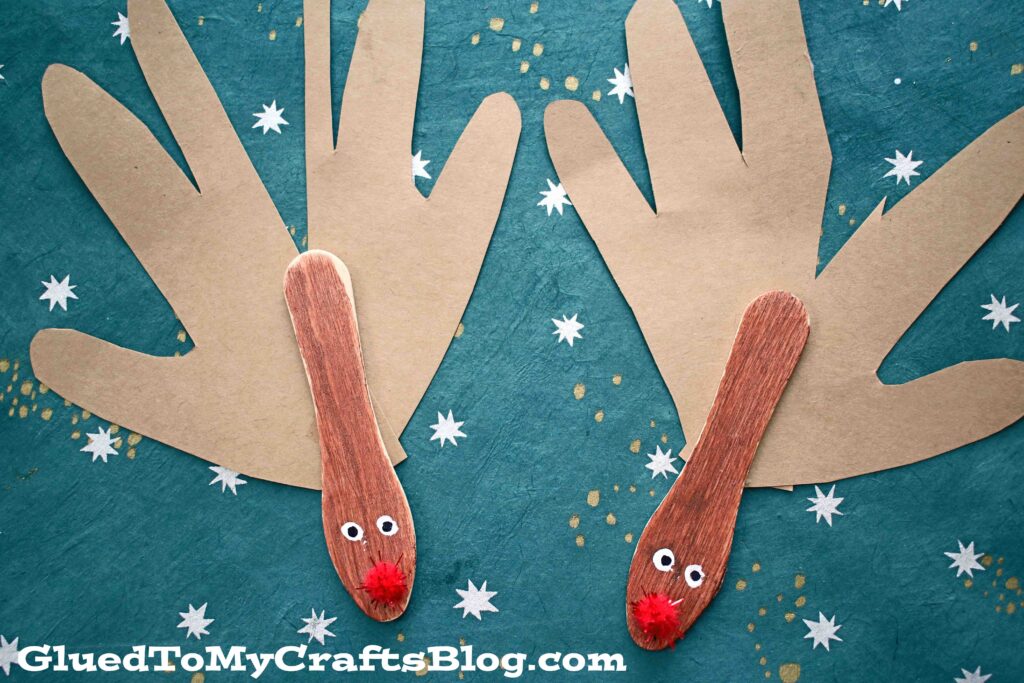Scoop Stick Reindeer Craft Idea For December