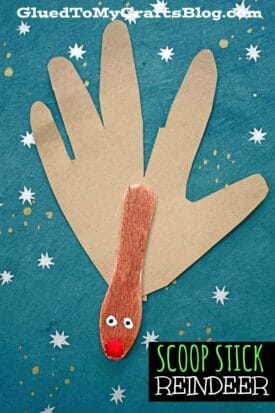 Scoop Stick Reindeer Craft Idea For December