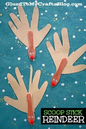 Scoop Stick Reindeer Craft Idea For December
