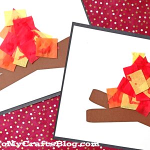 Handprint Popsicle Stick Campfire