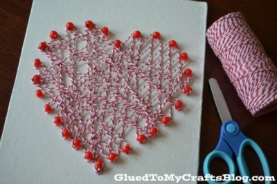 Valentine String Art Heart Craft