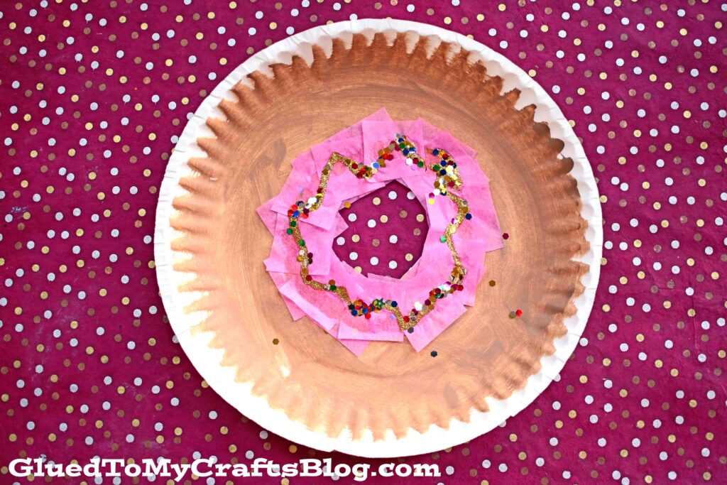 Tissue Paper & Paper Plate Donut Craft Idea