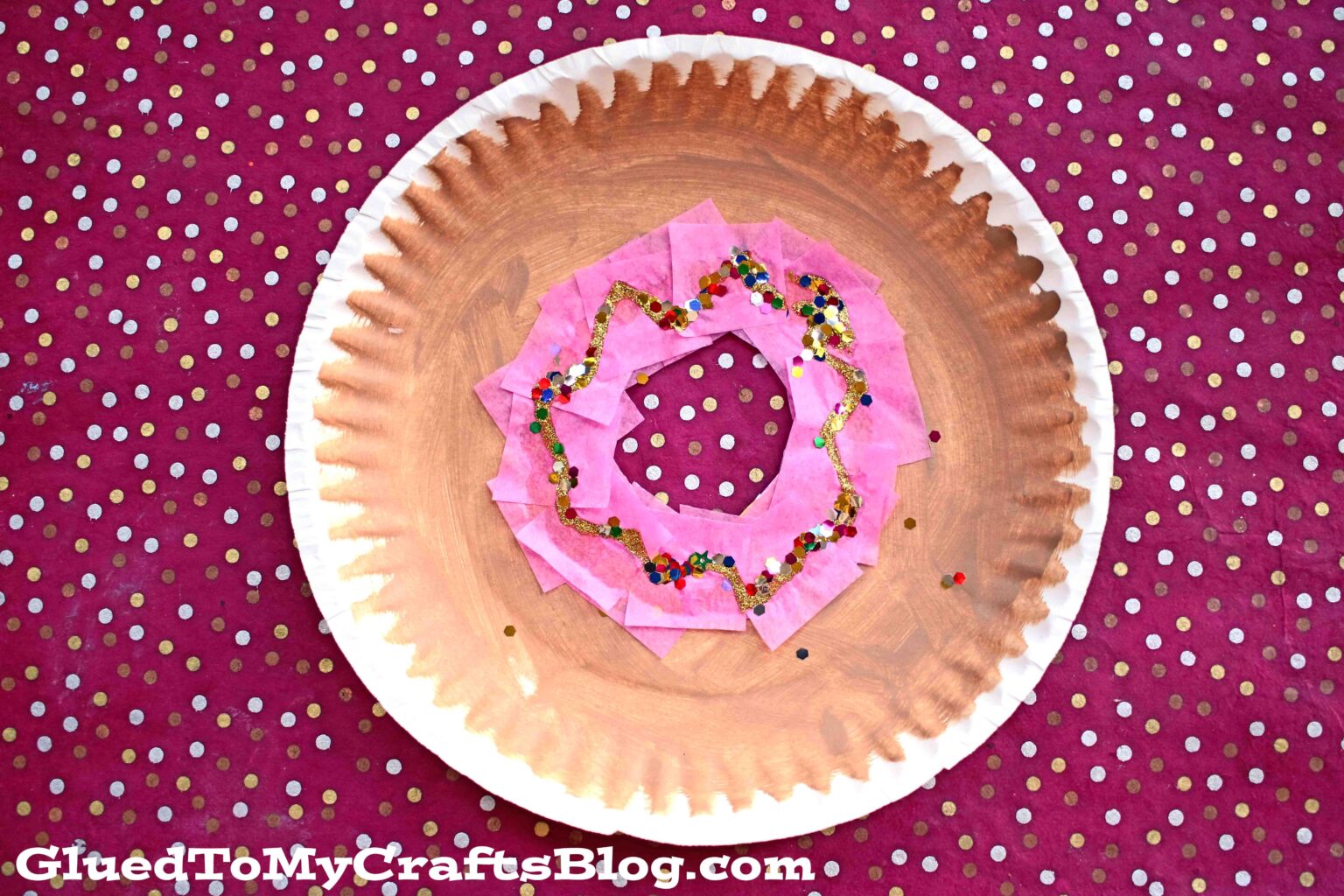Tissue Paper & Paper Plate Donut Craft Idea