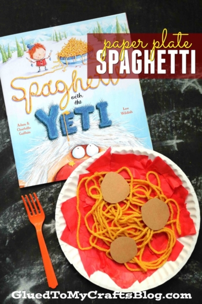Paper Plate Spaghetti w/Yarn & Tissue Paper Craft