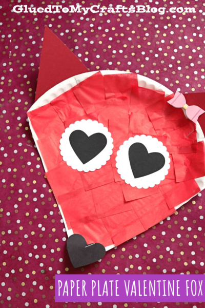 Paper Plate Valentine Fox Craft Idea